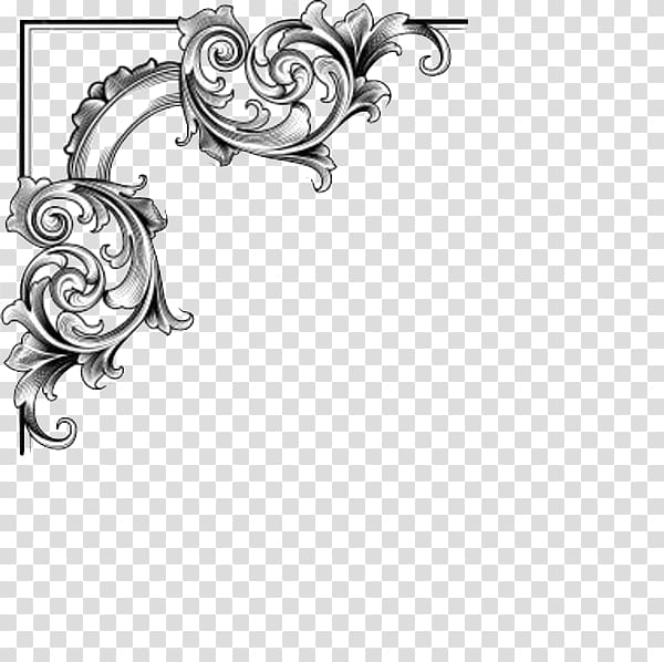 Free: Gray scroll , Baroque Ornament Frames Gold , corner transparent ...