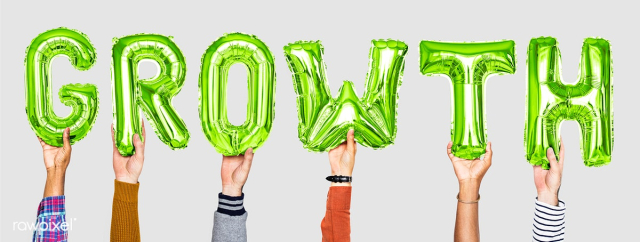 Free: Green balloon letters forming the word growth | Free stock photo ...