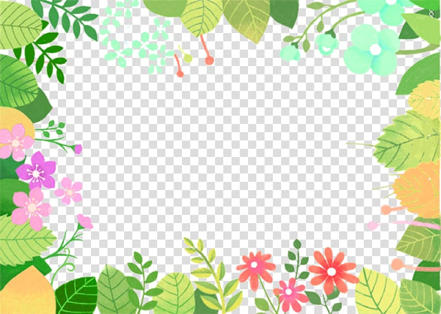 Free: Green floral boarder , Floral design Green Leaf Cartoon Animation ...