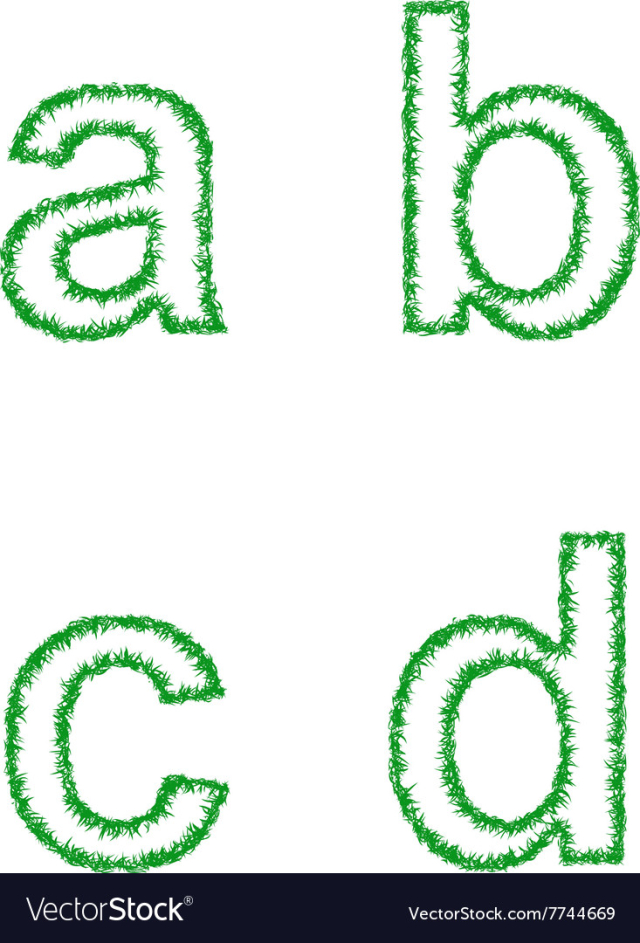 Free: Green grass font set - lowercase letters a b c d vector image ...