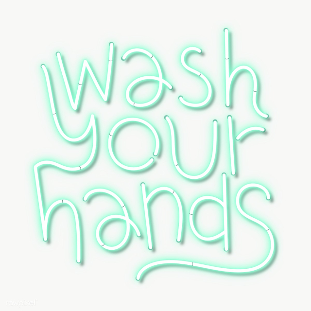 Free: Green wash your hands neon sign transparent png | Free ...