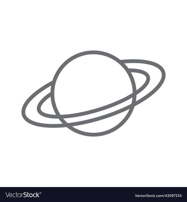 Free: grey planet saturn line art icon - nohat.cc