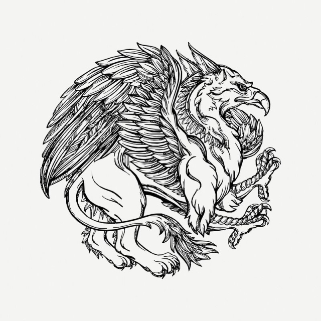 Free: Griffin collage element, vintage illustration | Free PSD ...
