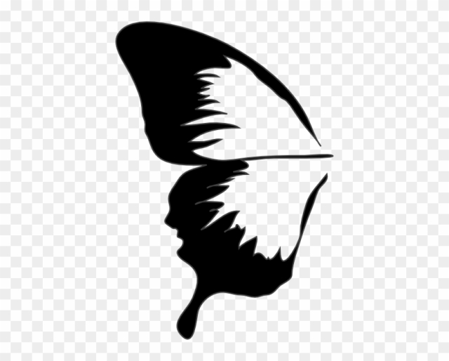 Free: Half Of A Butterfly Clip Art - Stencil Butterfly - Free ...