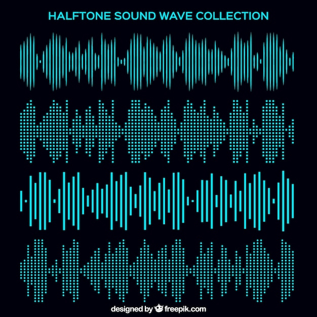Free: Halftone sound wave collection - nohat.cc