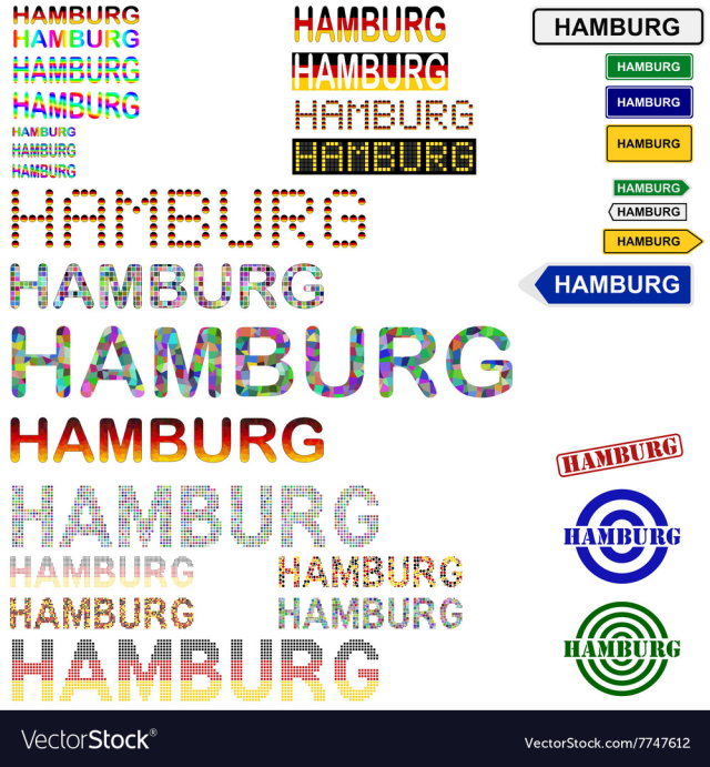 Free: Hamburg text design set vector image - nohat.cc