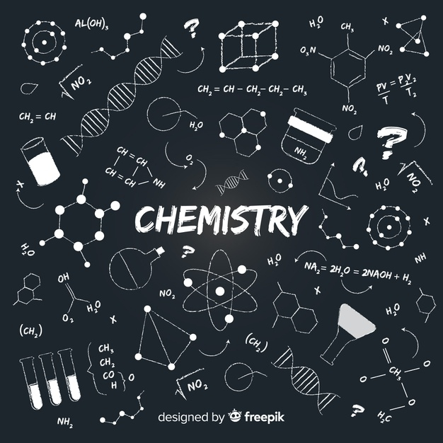 Free: Hand drawn chemistry background on blackboard Free Vector - nohat.cc
