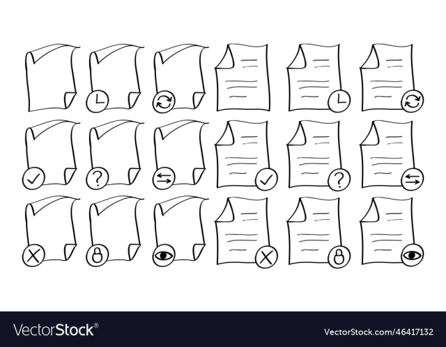 Free: hand drawn document flow icons - nohat.cc