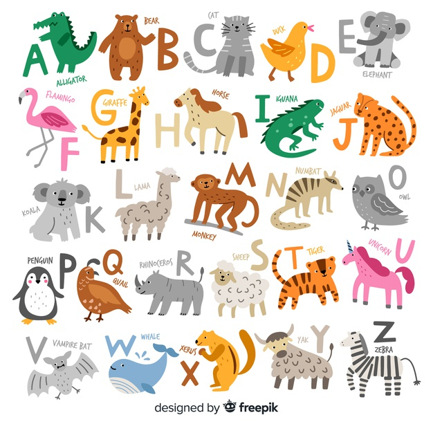 Free: Hand drawn of animal alphabet Free Vector - nohat.cc