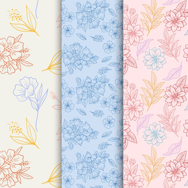 Free: Hand drawn spring pattern collection Free Vector - nohat.cc