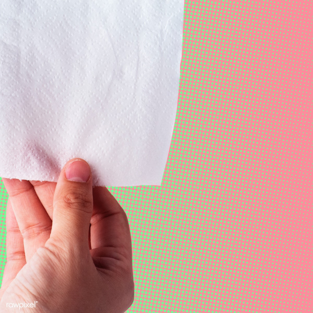 Free: Hand getting toilet paper on pink and green background | Free ...