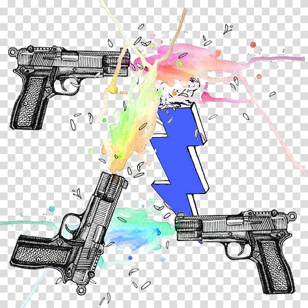 Free: Hand painted black pistol transparent background PNG clipart ...