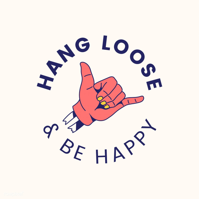 Free: Hang loose and be happy badge design vector | Free stock vector ...