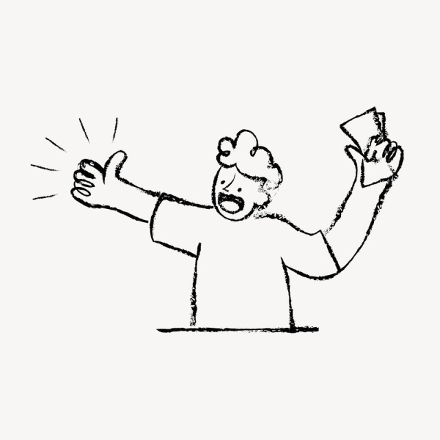 Free: Happy buyer sticker, man holding | Free Vector Illustration ...