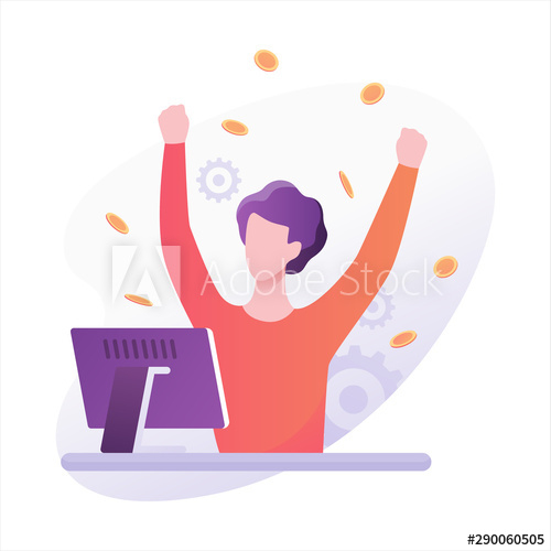 Free: Happy freelancer character working at home - nohat.cc
