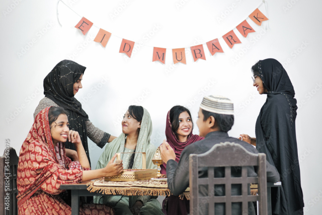 Free: Happy Indian Muslim family celebrating Eid Mubarak and Having Eid ...