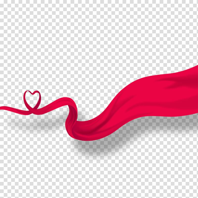Free: Heart Red ribbon Illustration, Red peach heart ribbon transparent ...
