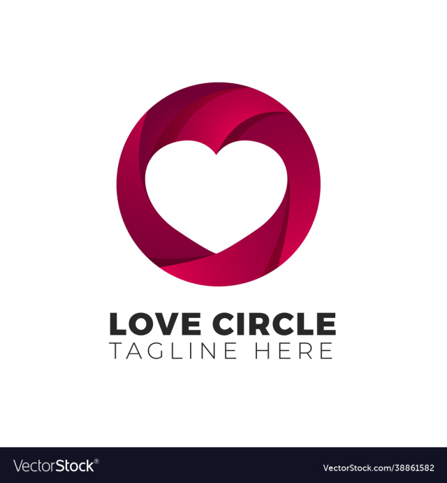 Free: heart shape love circle logo gradient - nohat.cc