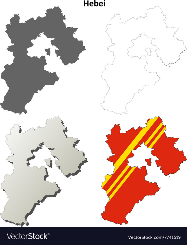 Free: Hebei blank outline map set vector image - nohat.cc