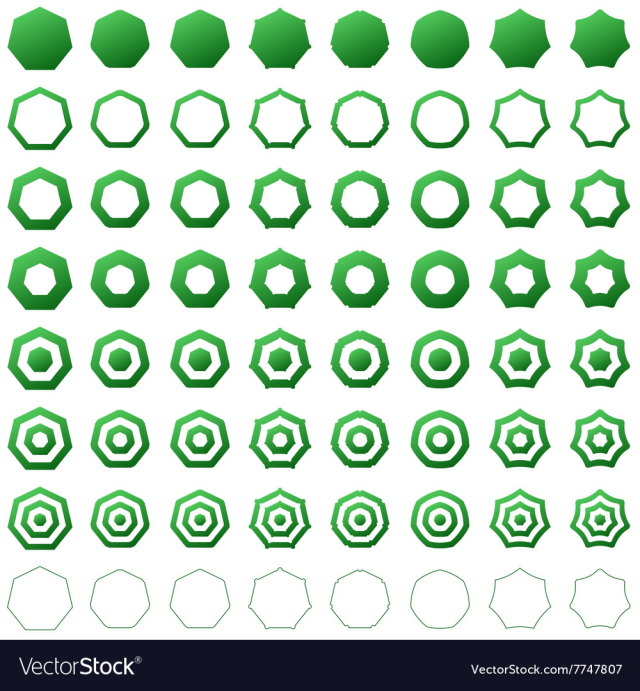 Free: Heptagon shape polygon icon template set vector image - nohat.cc