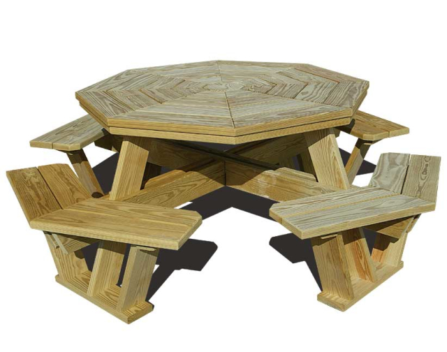 Free: Hexagon Shape Picnic Table In The Park Clipart & Clip Art Images ...