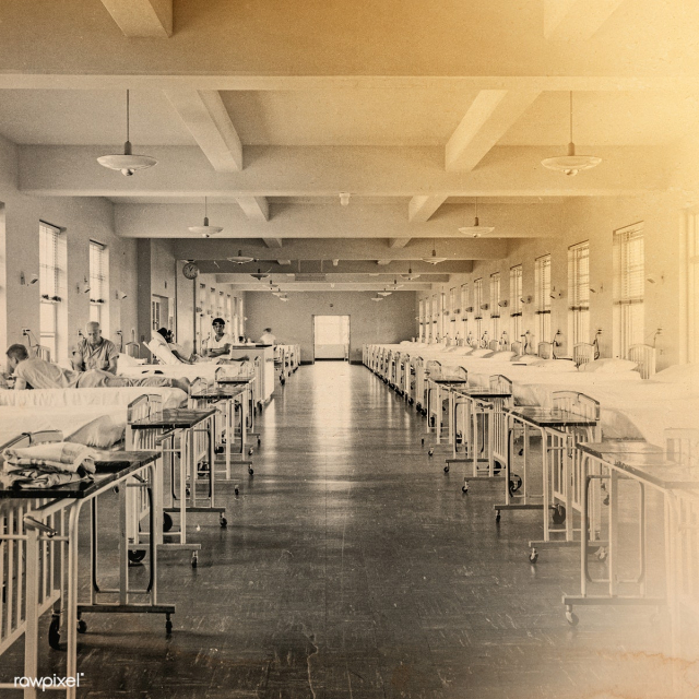 Free: Historical photograph of a field hospital during the Spanish Flu ...