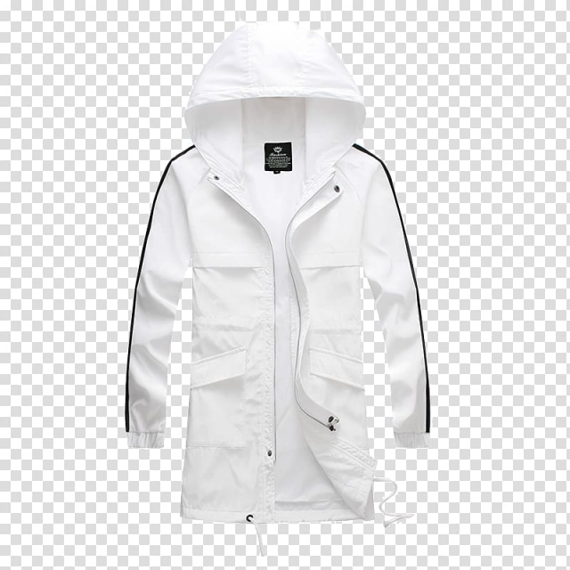 Free: Hoodie White Jacket, White hooded sports jacket transparent ...