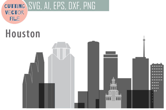 Free: Houston Vector, Texas Skyline USA city, SVG, JPG, PNG, DWG, CDR ...
