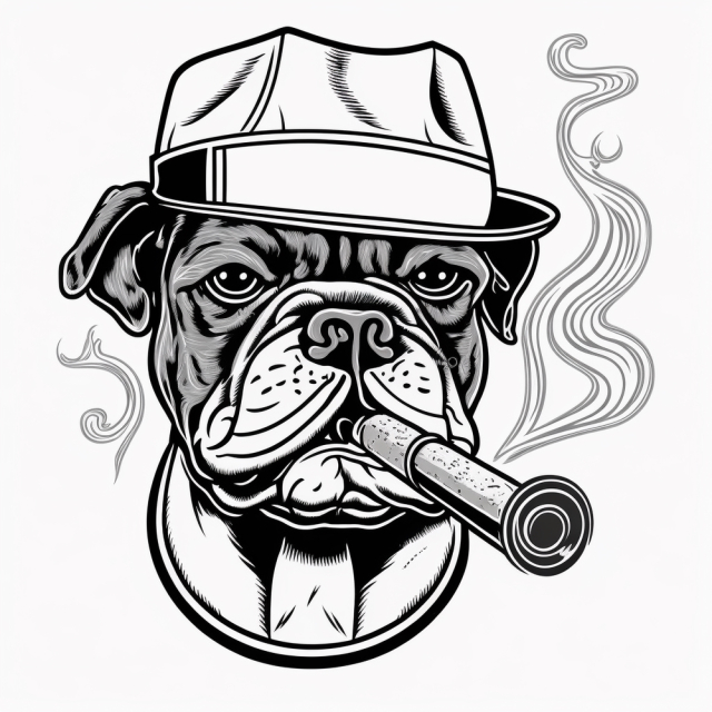 Free: Illustration of a dog smoking cigarette, generated by A.I - nohat.cc
