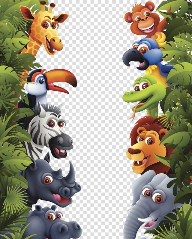 Free: Illustration of animals, Jungle Tropical rainforest Animal Lion ...