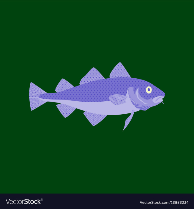 Free: In flat style cod vector image - nohat.cc