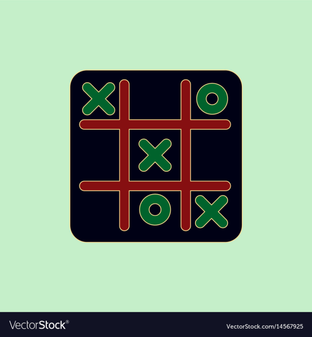 Free: In flat style x o game vector image - nohat.cc