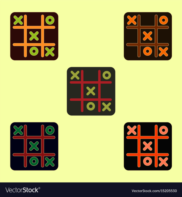 Free: In flat style x o game vector image - nohat.cc