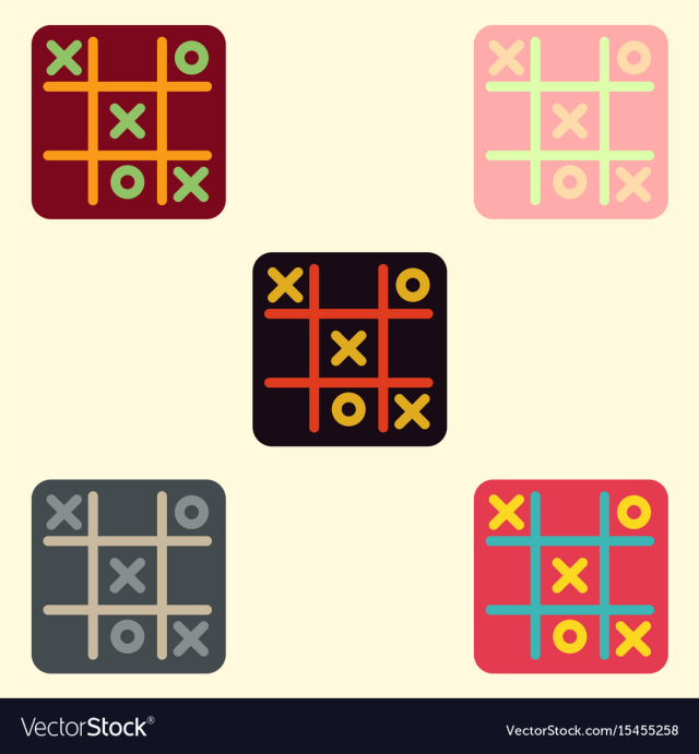 Free: In flat style x o game vector image - nohat.cc