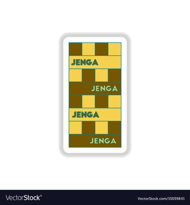 Free: In paper sticker style jenga vector image - nohat.cc