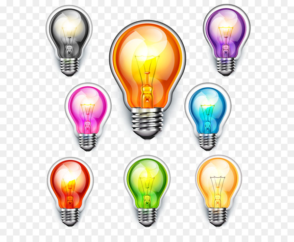 Free: Incandescent light bulb Color - Color cartoon light bulb - nohat.cc