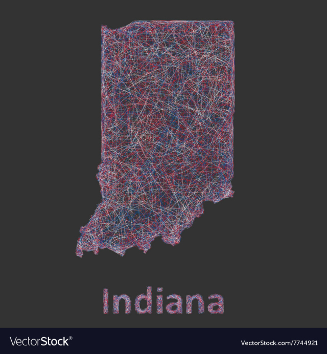 Free: Indiana line art map vector image - nohat.cc