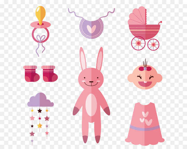 Free: Infant Clip art - Pink Baby Tableware - nohat.cc