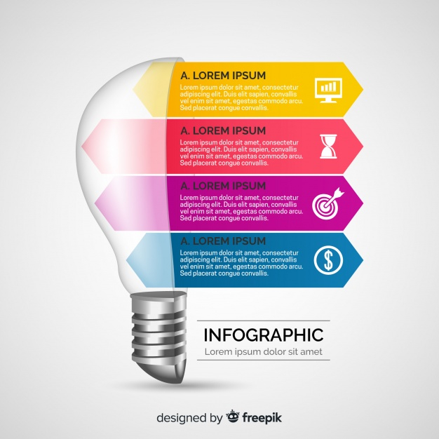 Free: Infographic realistic light bulb Free Vector - nohat.cc