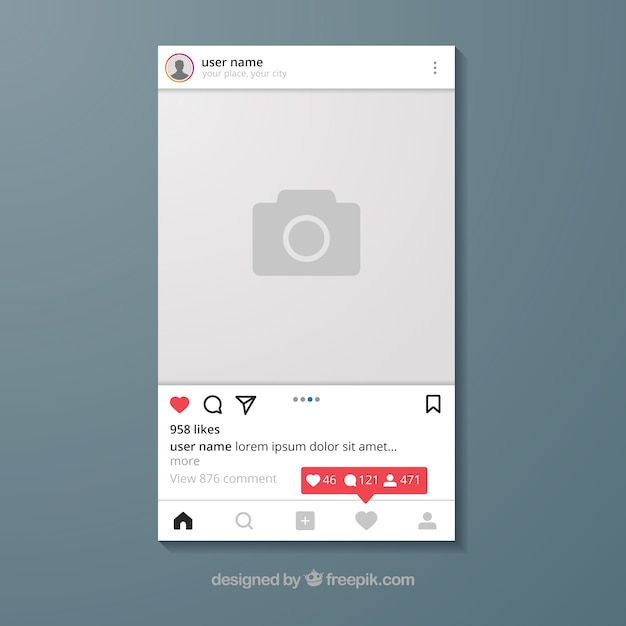 Free: Instagram post template with notifications - nohat.cc