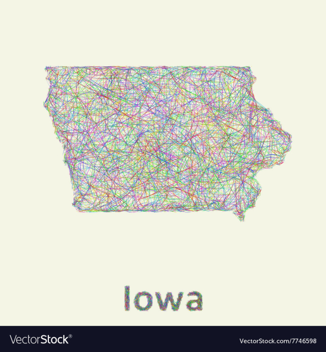 Free: Iowa line art map vector image - nohat.cc