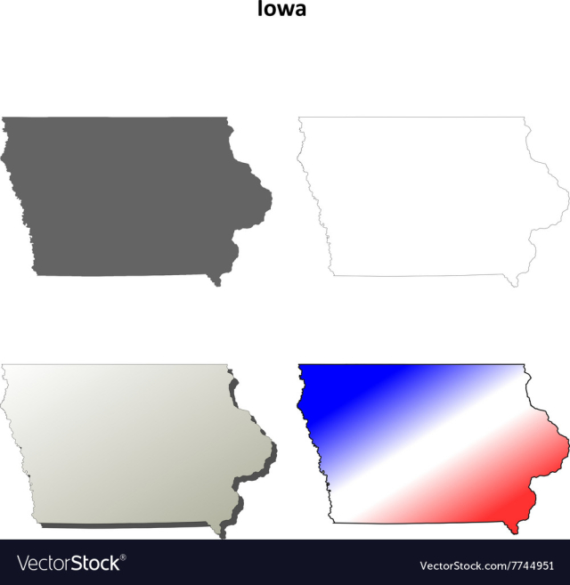 Free: Iowa outline map set vector image - nohat.cc