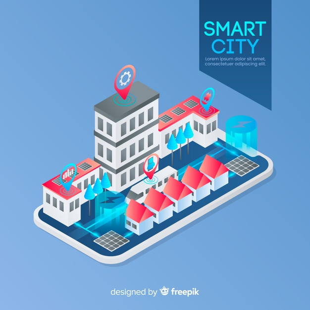 Free: Isometric smart city background Free Vector - nohat.cc
