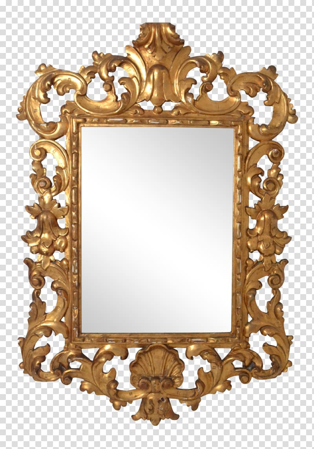 Free: Italian Rococo art Frames Mirror Style, wood caving transparent ...