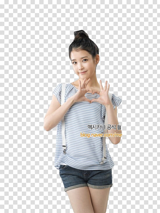 Free: IU, woman doing heart hand sign transparent background PNG ...