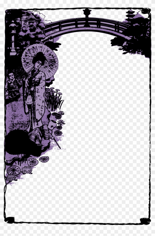 Free: Japan Frame - Purple - Japanese Photo Frame Png - nohat.cc