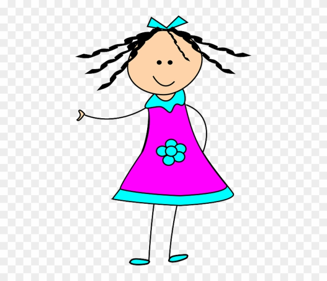 Free: Jeune Fille, Enfant, Heureux, Robe, Stickman - Little Girl ...