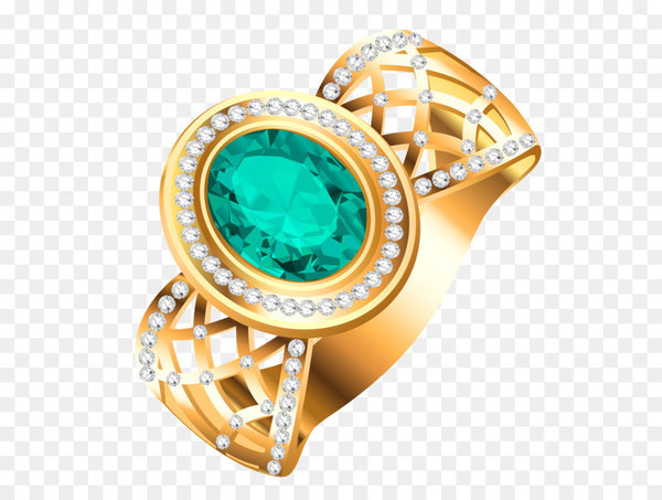 Free: Jewellery Ring Gemstone Clip art - Golden Ring with Diamonds PNG ...