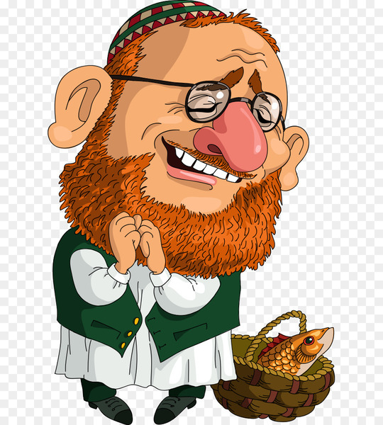 Free: Judaism Cartoon Jewish people Rabbi - Vector cartoon fish basket ...