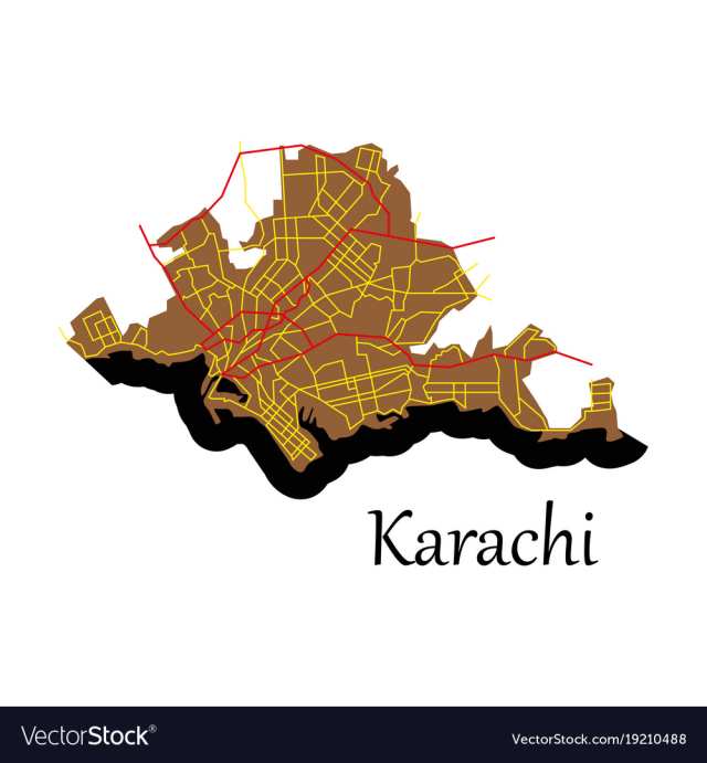 Free: Karachi pakistan colorful flat map streets vector image - nohat.cc
